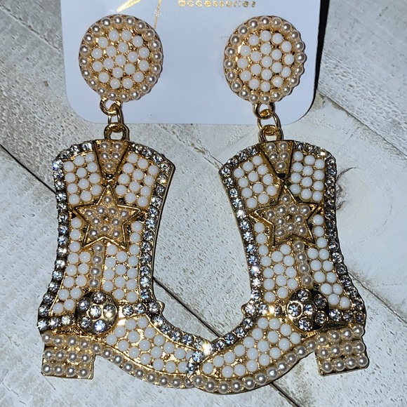 Jewelry | White Cowboy Cowgirl Boot Country Earrings | Poshmark